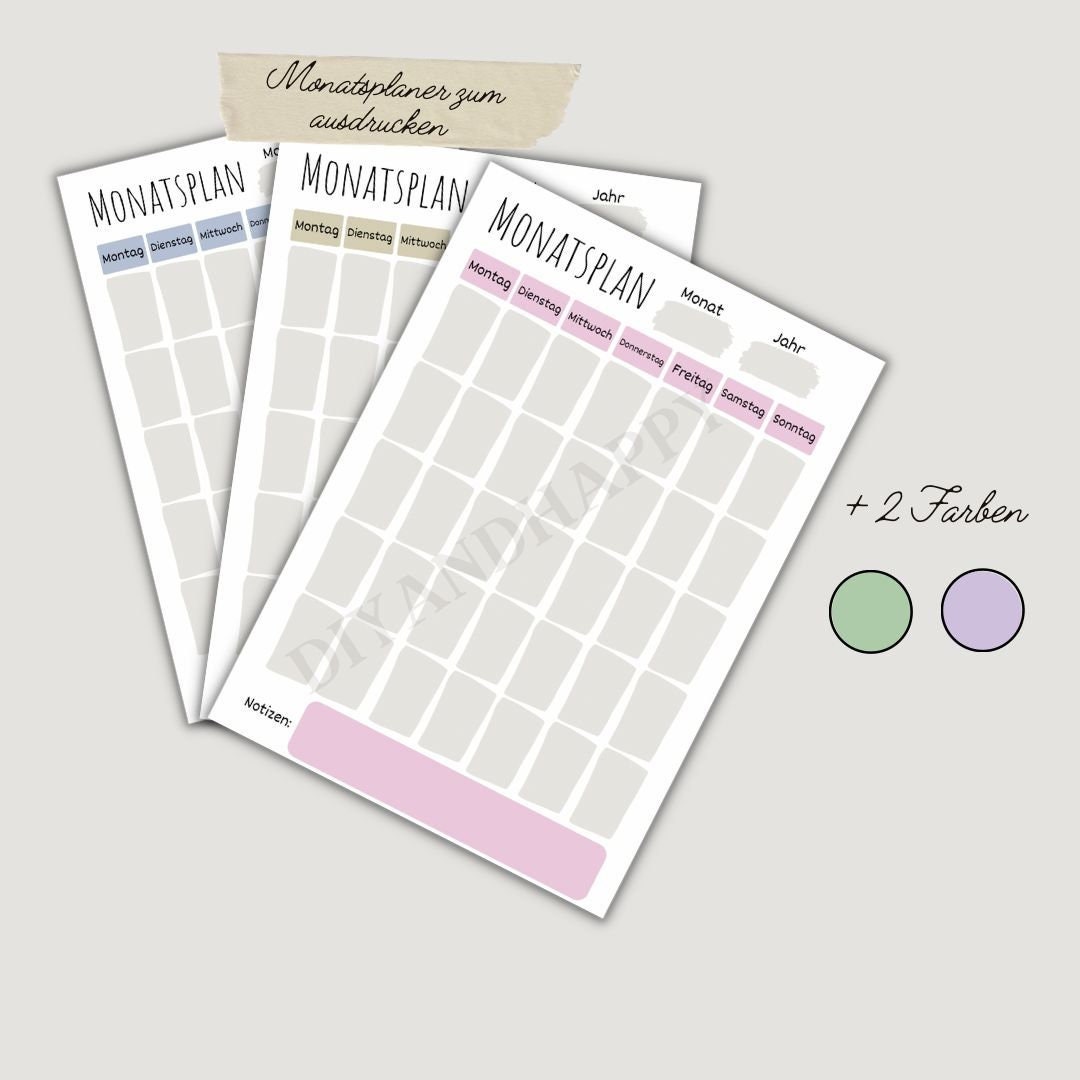 Monthly Plan to Print Out - Etsy