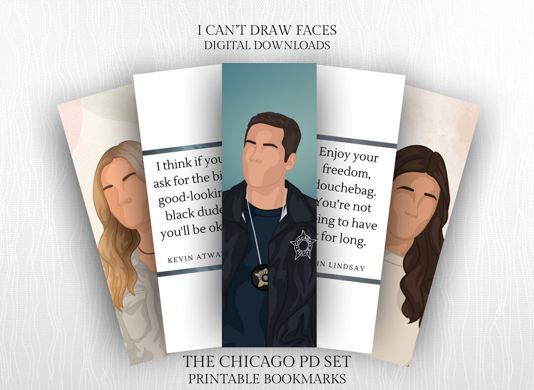 Chicago PD Bookmark Set Digital Downloads Digital Bookmarks Bookmarks ...