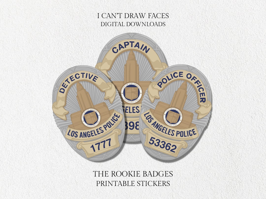 The Rookie Badge Sticker Set Digital Download the Rookie Stickers ...