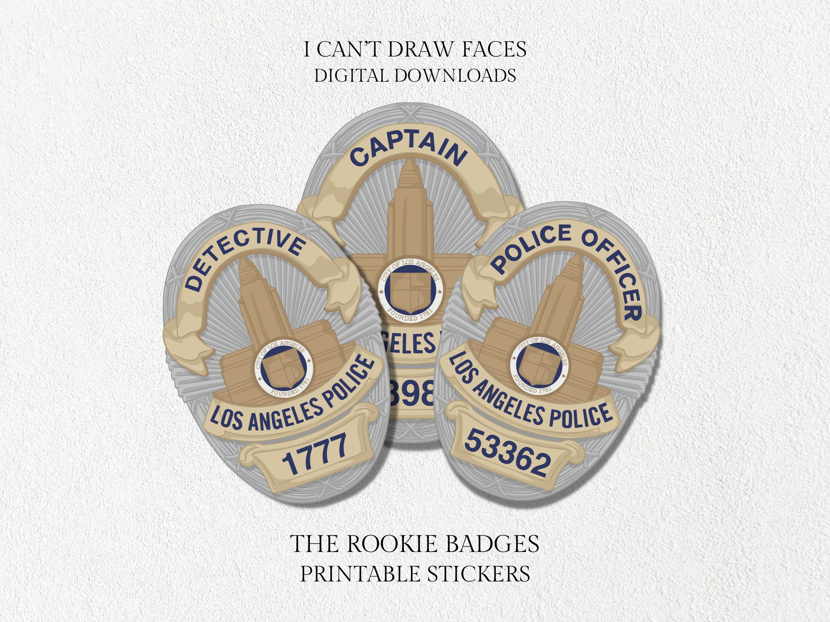 The Rookie Badge Sticker Set Digital Download the Rookie Stickers ...