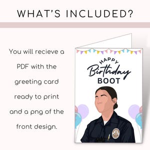 Happy Birthday Boot Printable Card | the Rookie Cards | Birthday Card ...