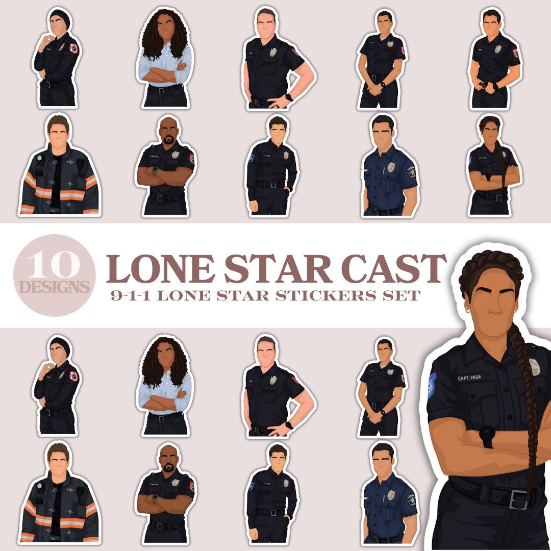 9-1-1 Lone Star Sticker Set | Pack of 10 | Digital Downloads | 9-1-1 ...