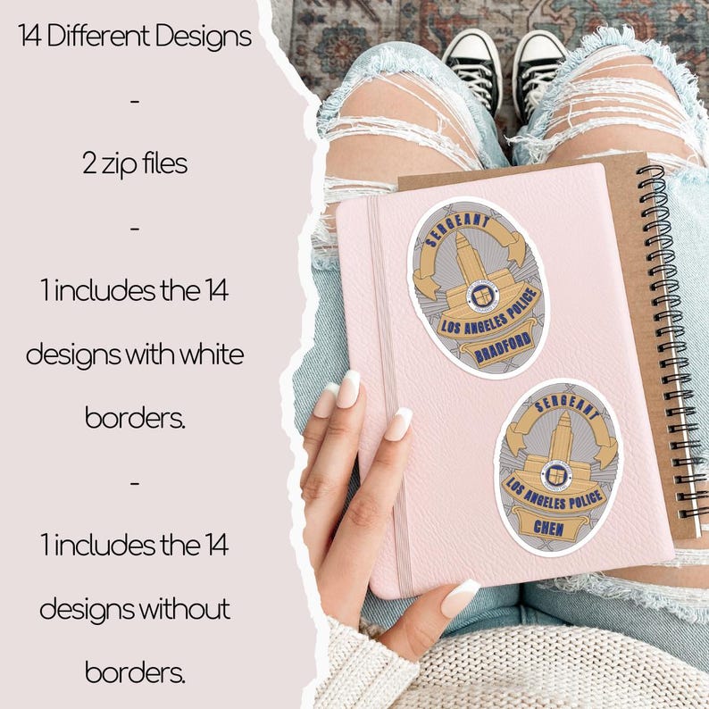 The Rookie LAPD Badge Sticker Set | Character Cosplay (digital Download ...