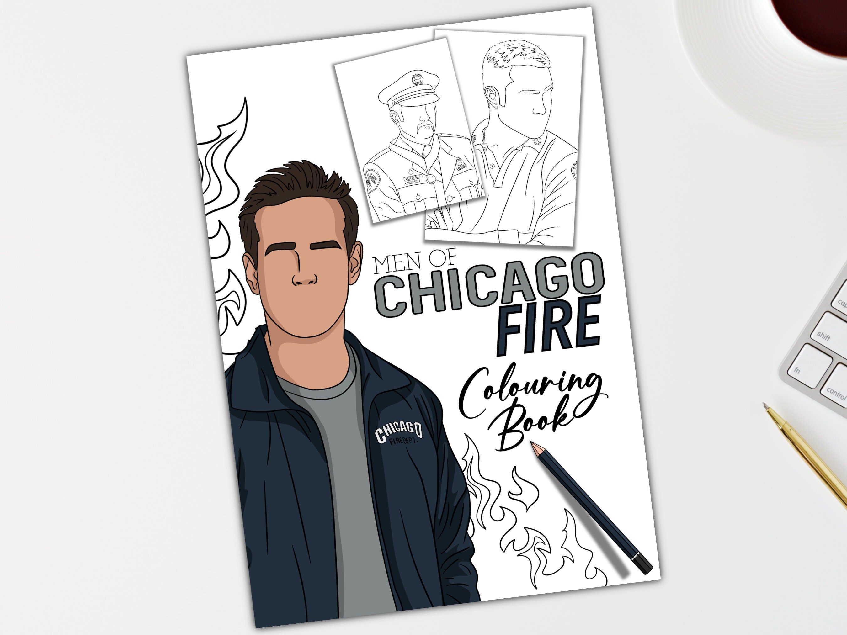 Men of Chicago Fire Digital Colouring Book Faceless Art Digital ...