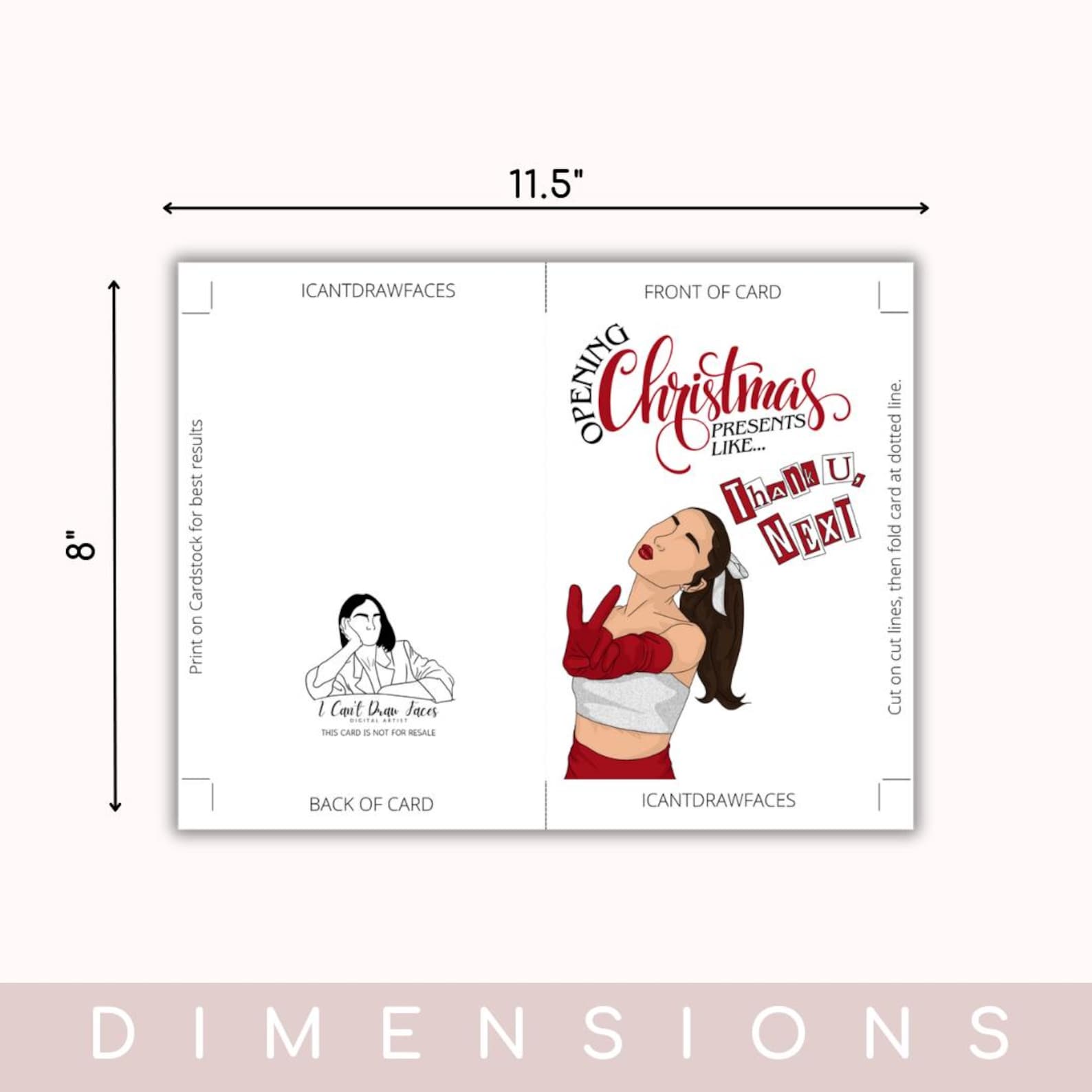 Opening Christmas Presents Like… Thank U, Next Printable Card | Christmas Card | Ariana Grande ...