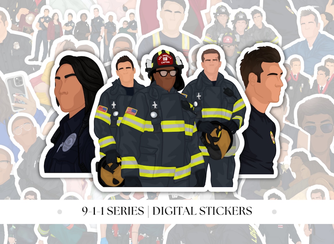 9-1-1 Characters Sticker Set Digital Download 911onabc Stickers the 118 ...