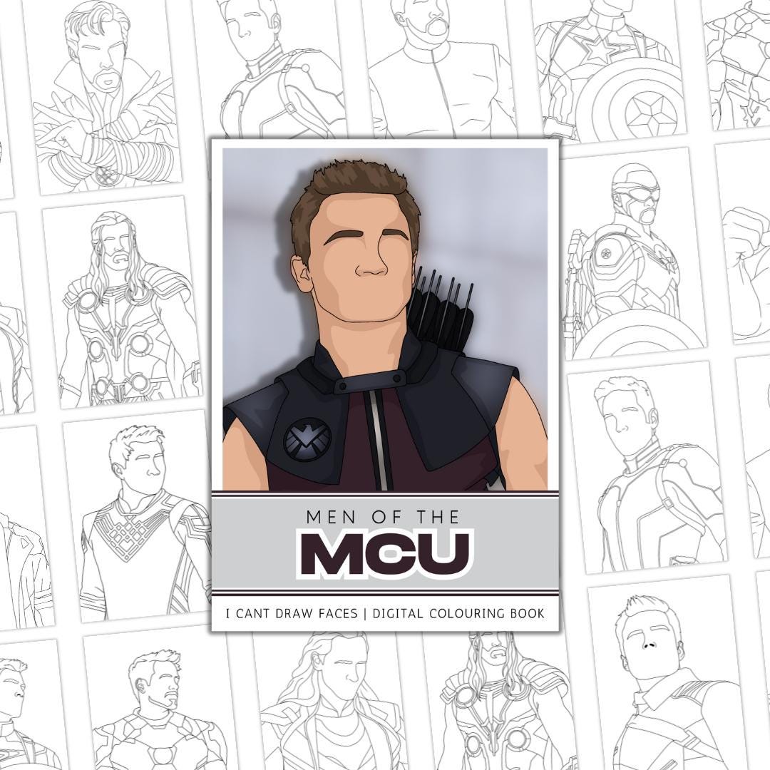 Men of the MCU Digital Colouring Book | MCU Faceless Artwork | Faceless ...