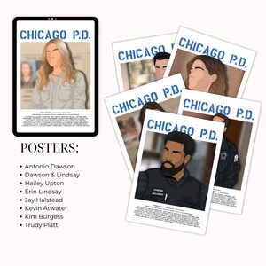 Chicago PD Series Minimalist Poster | One Chicago Poster | Character ...