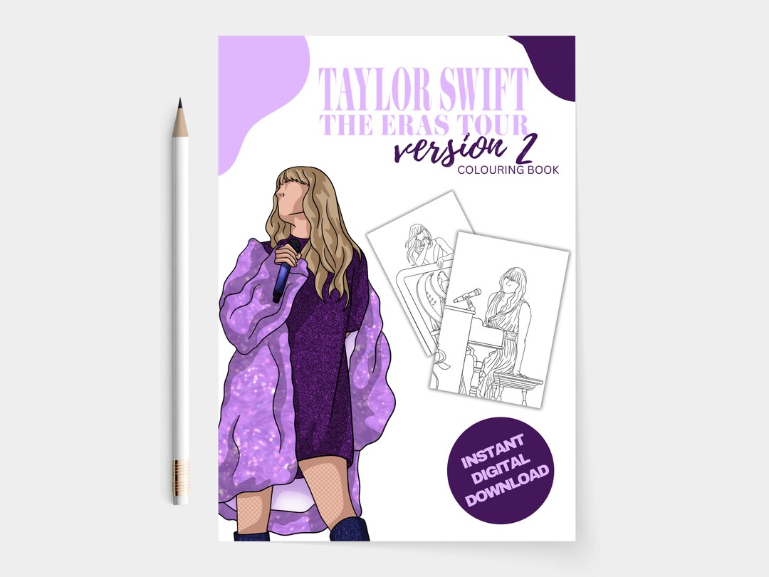 The Eras Tour Digital Colouring Book V2 Art Digital Download Colouring ...