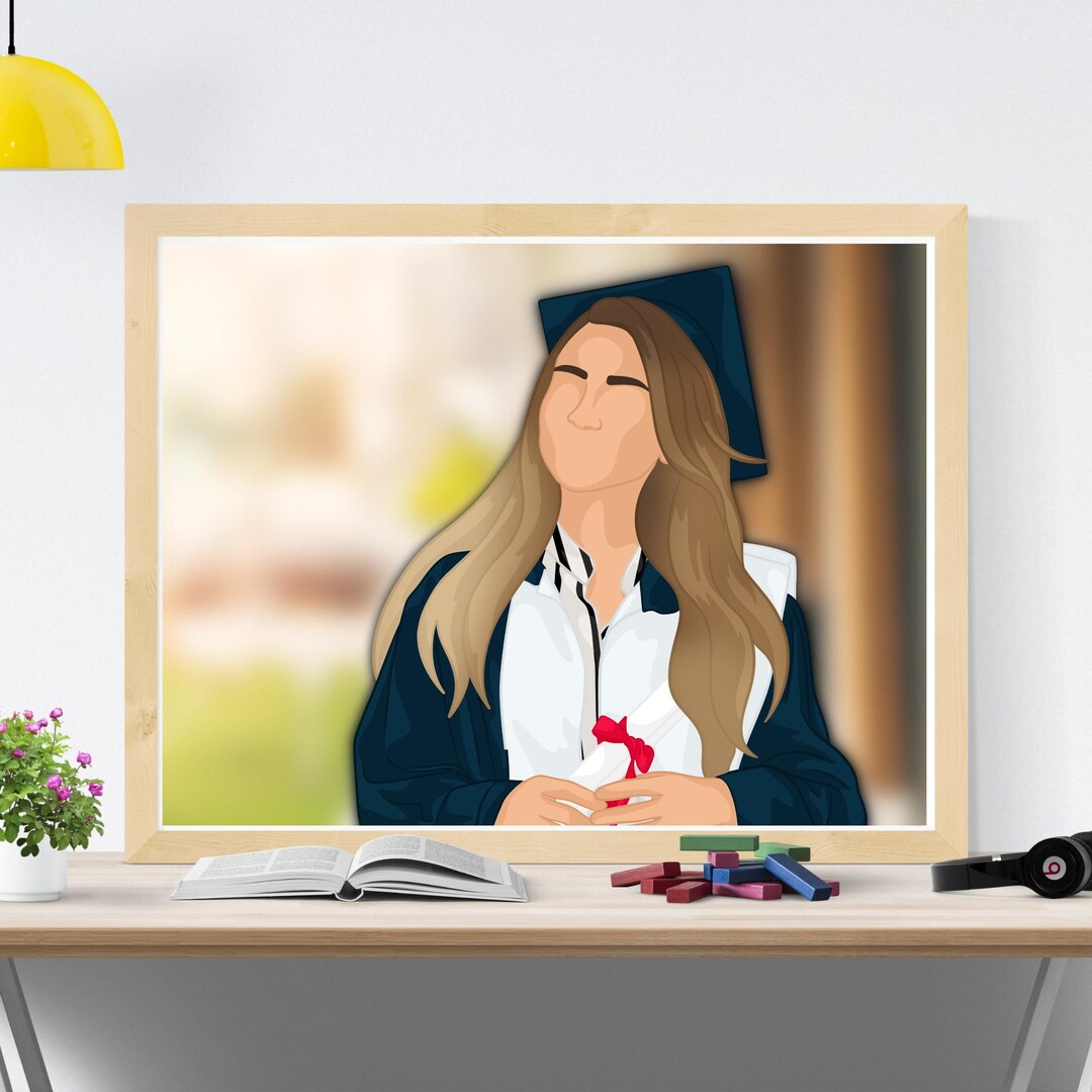 Custom Graduation Faceless Portrait | Digital Portrait | Custom ...