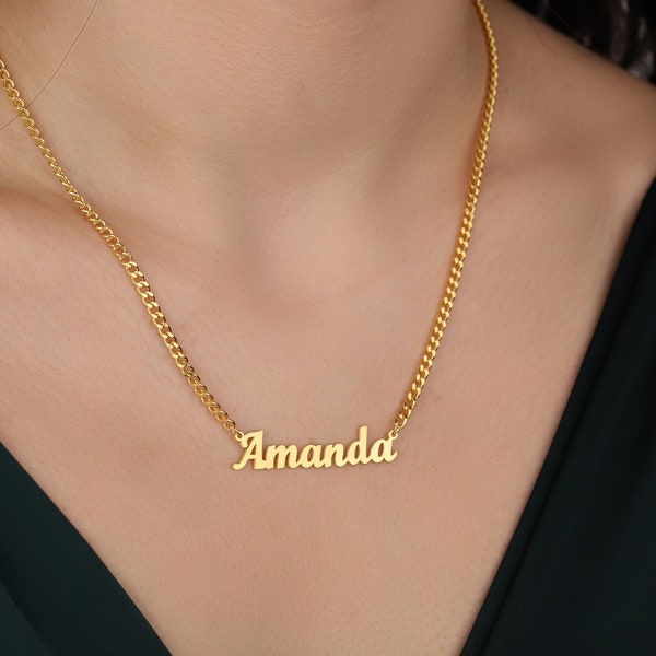 Gold Name Necklace - Etsy