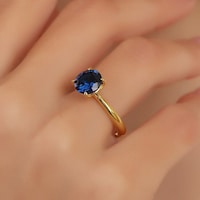 Gold Sapphire Ring - Etsy