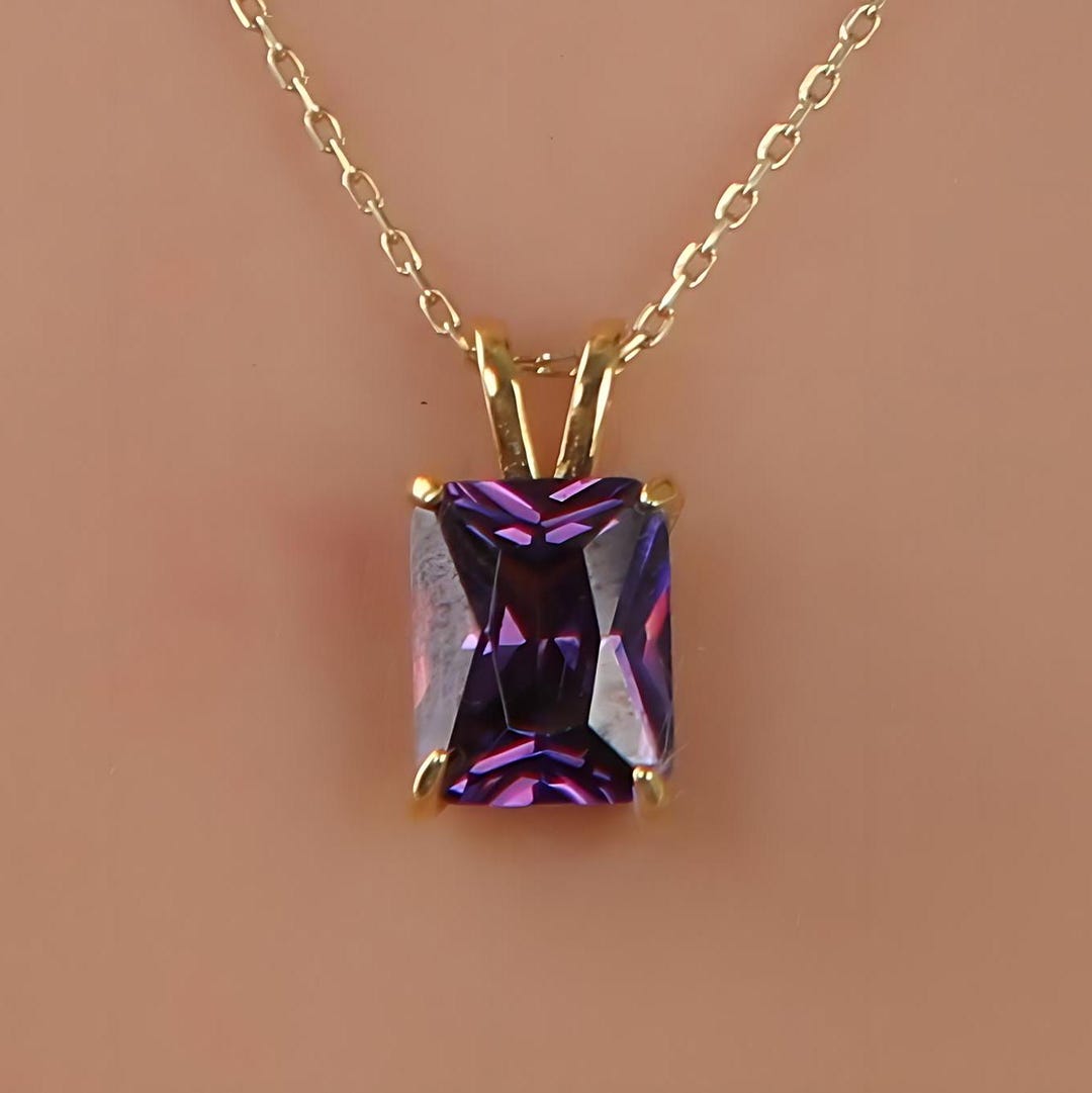 Amethyst Necklace, Minimalist Necklace, February Birthstone Necklace ...