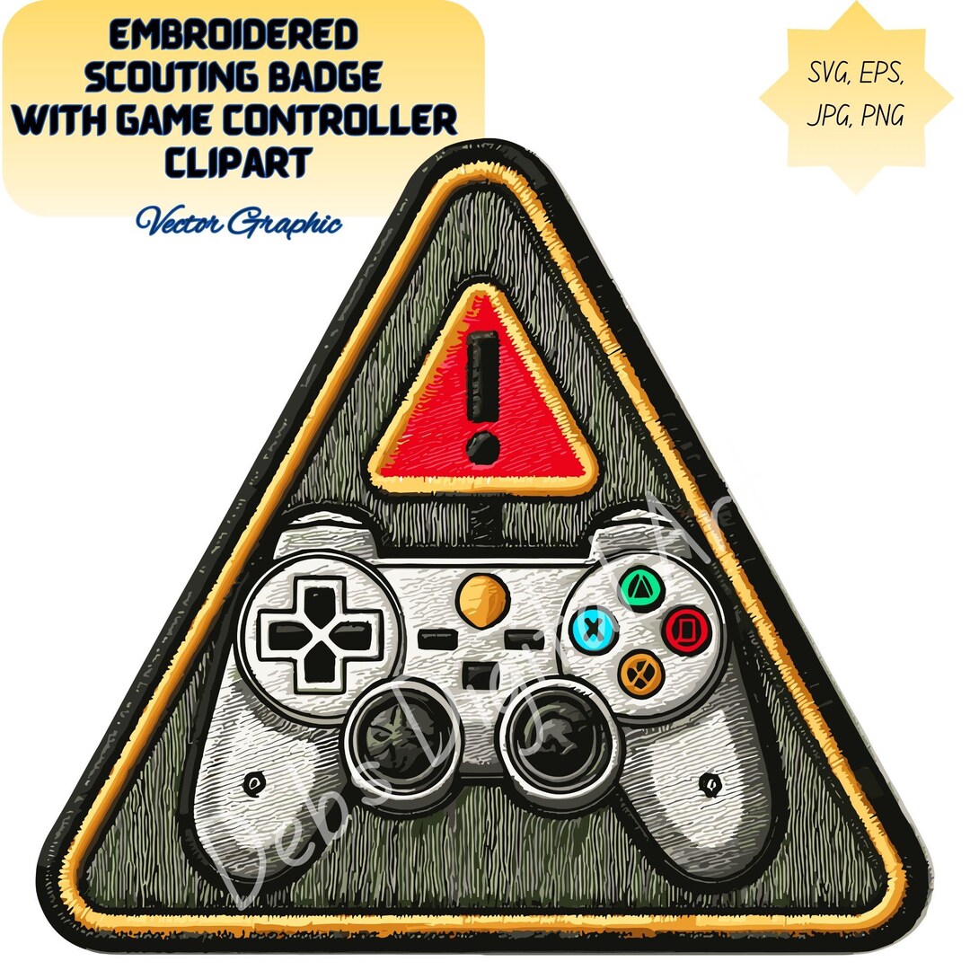 Embroidered Scouting Badge With Game Controller (clipart): (svg Png Eps ...