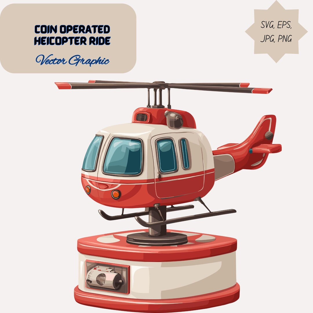 Cream and Red Coin Operated Helicopter Ride (clipart): Storefront ...