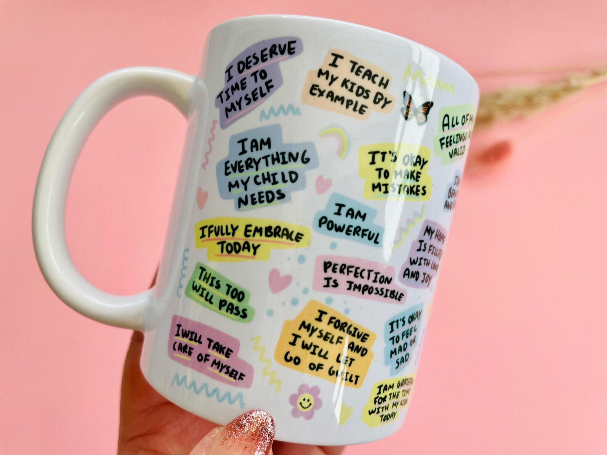 Mum's Self Love Cup Mother's Day Gift Affirmations - Etsy UK