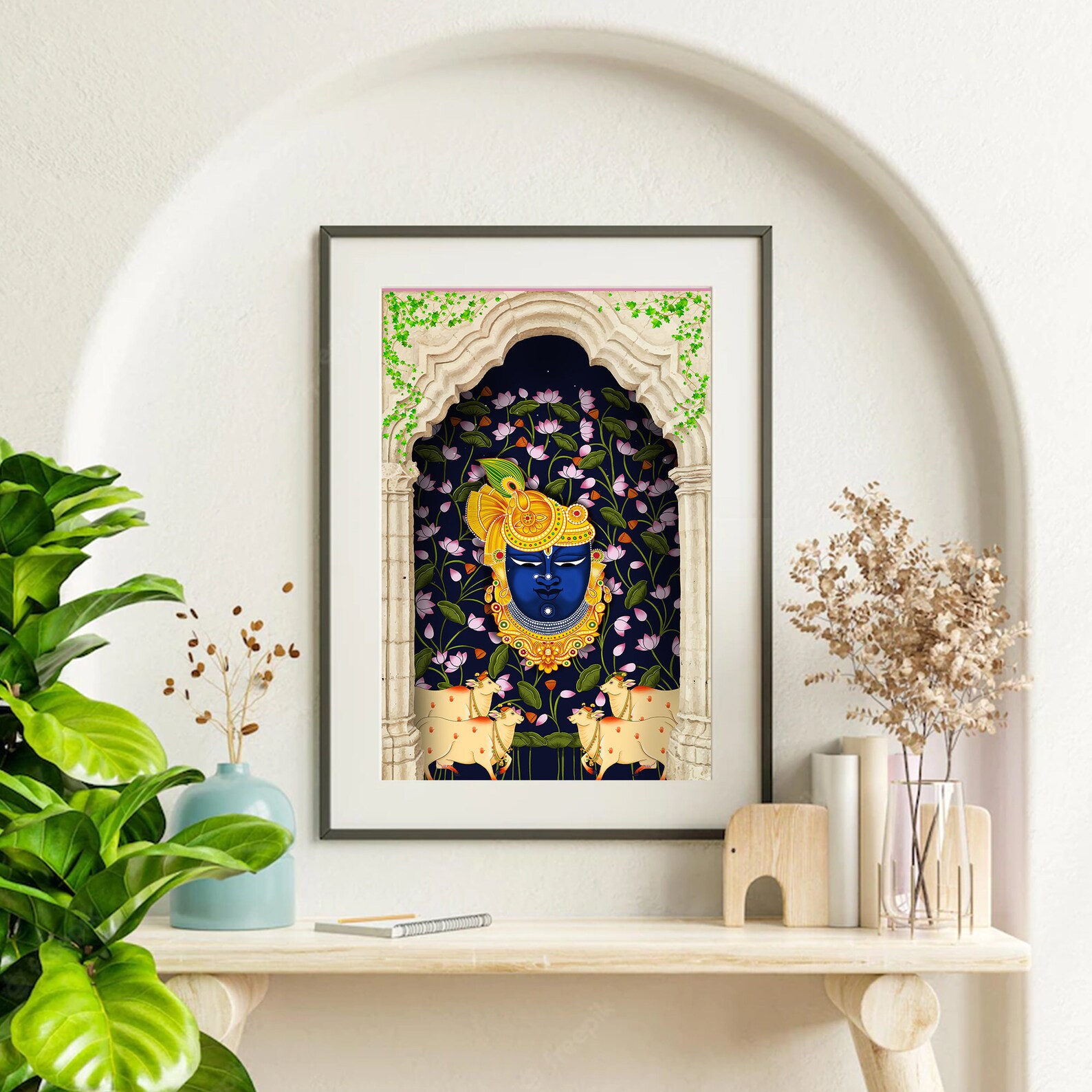 Buy Shreenath Ji, Kamal Talai, Cow Prints, Nathdwara, Pichwai Print ...
