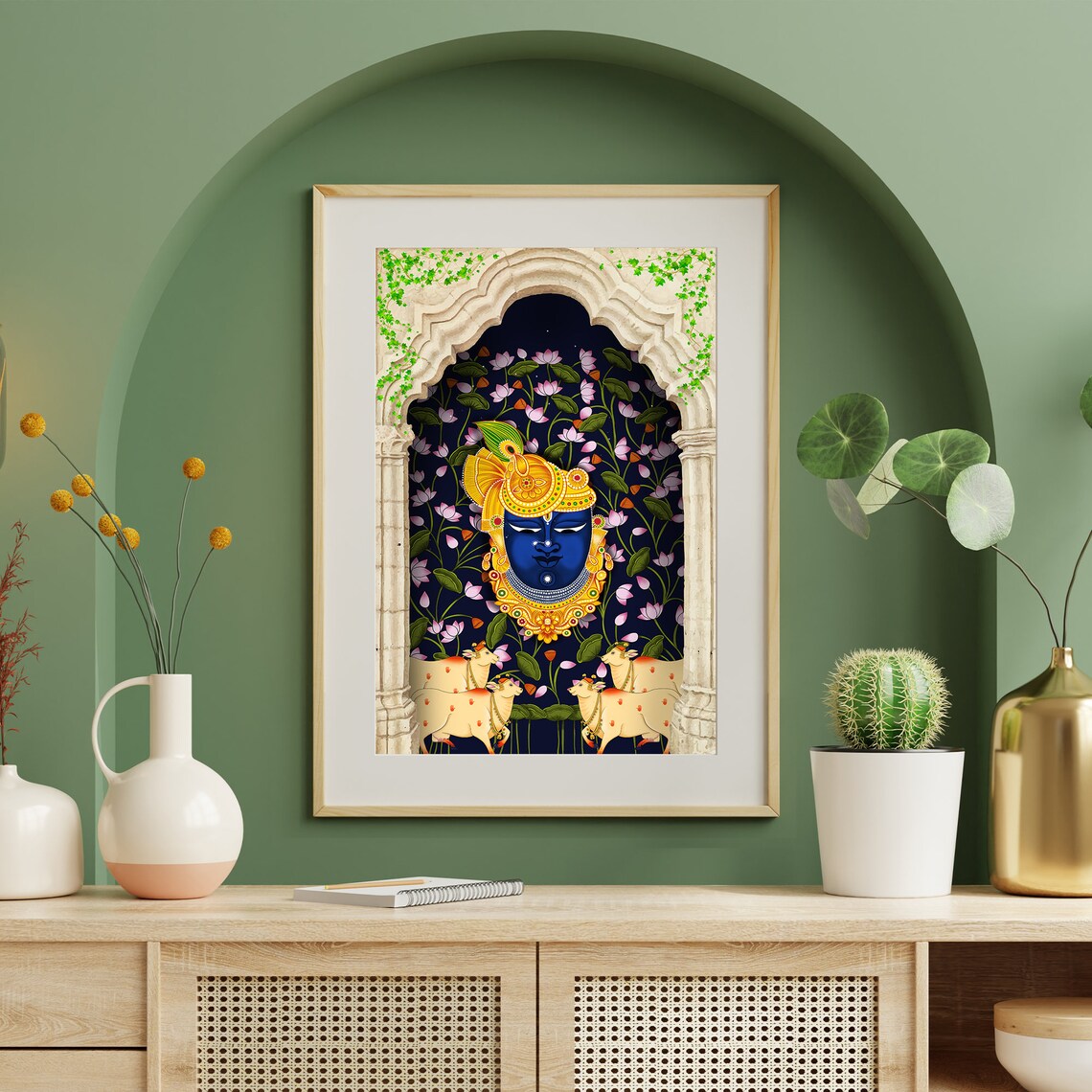 Buy Shreenath Ji, Kamal Talai, Cow Prints, Nathdwara, Pichwai Print ...