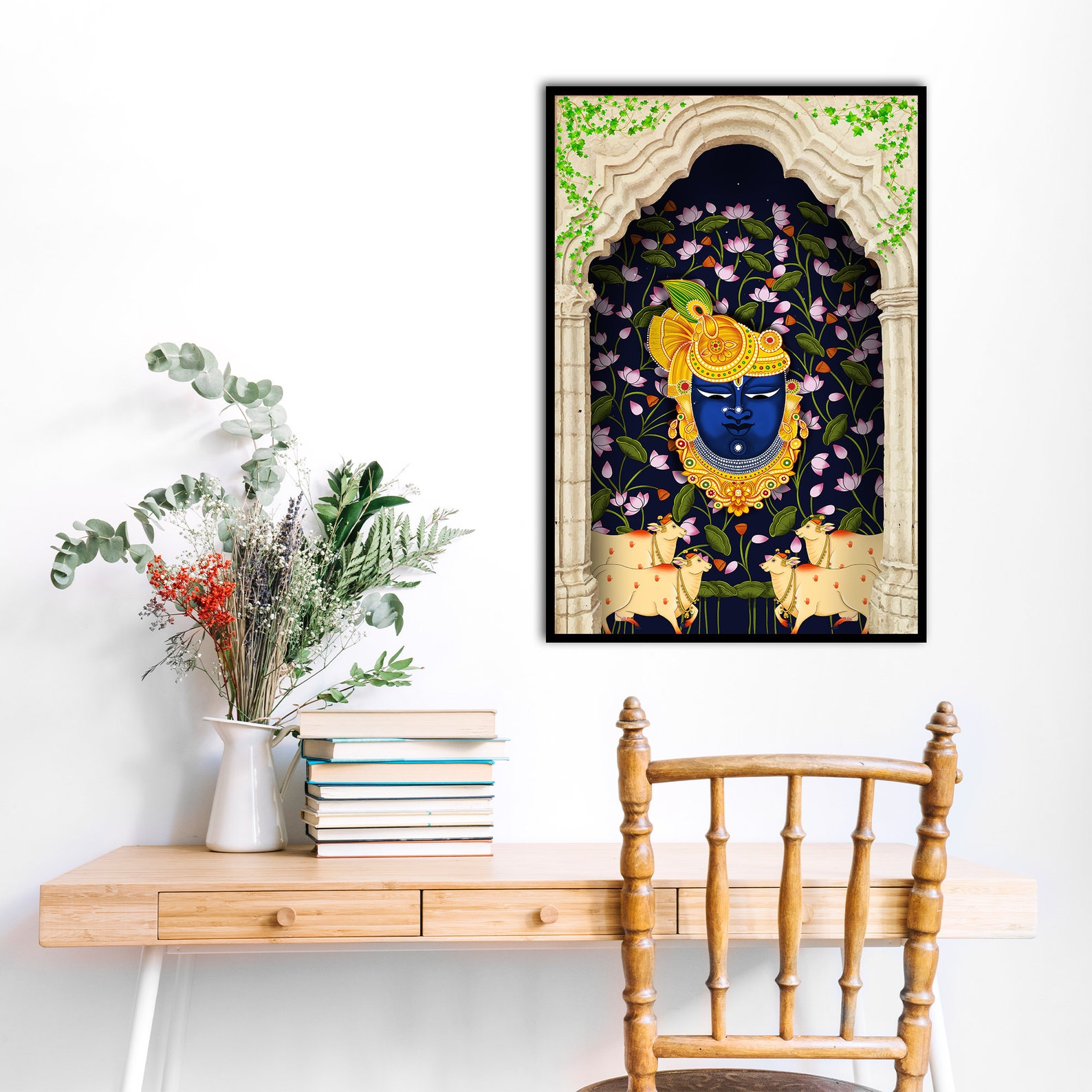 Buy Shreenath Ji, Kamal Talai, Cow Prints, Nathdwara, Pichwai Print ...