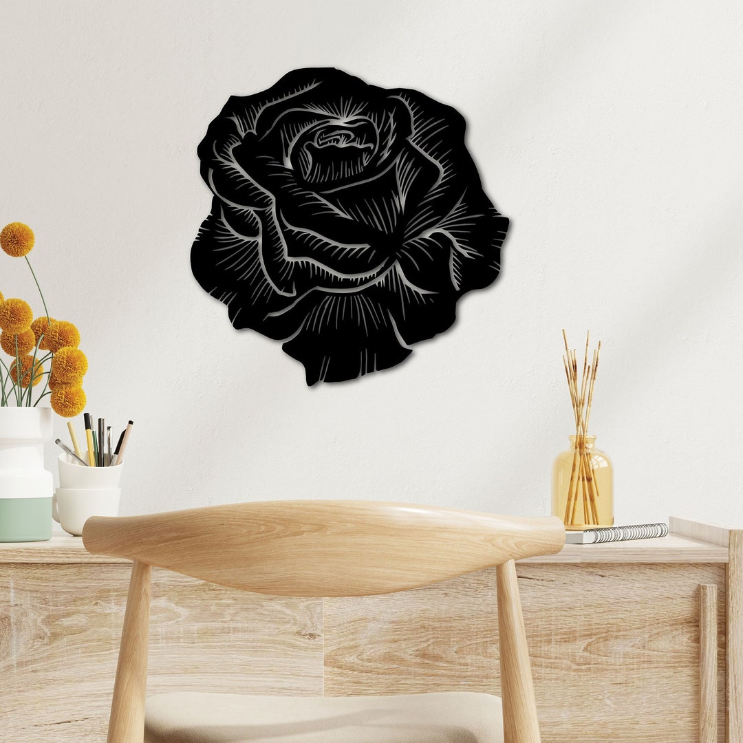 Rose Mdf Cut Out Laser Mdf Cut Wooden Sign Wall Art Decor - Etsy