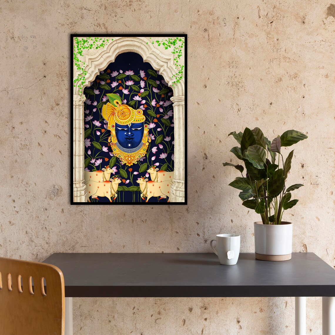 Buy Shreenath Ji, Kamal Talai, Cow Prints, Nathdwara, Pichwai Print ...