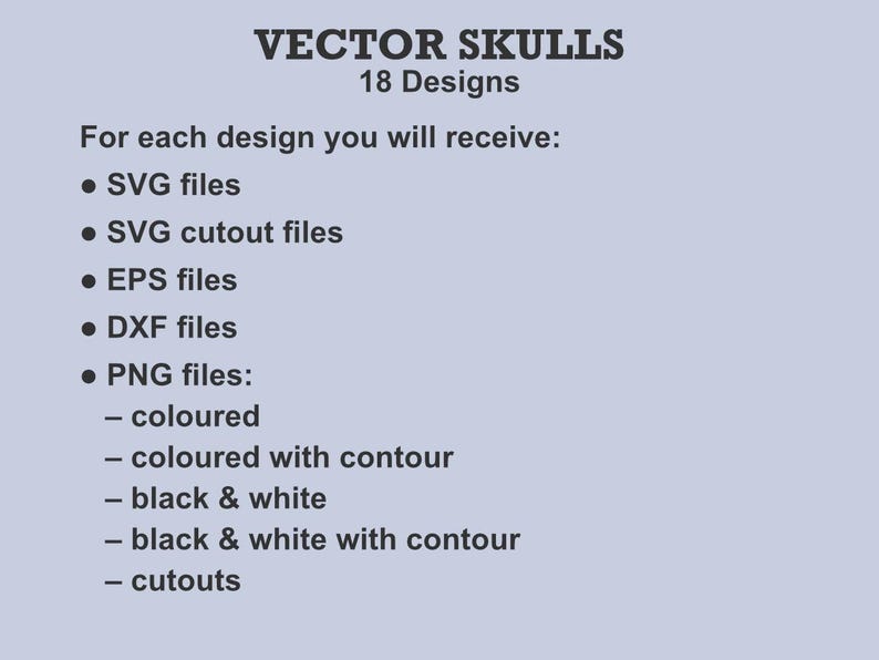 Set of Vector Skulls | 18 Designs | SVG EPS DXF Cut File Design ...