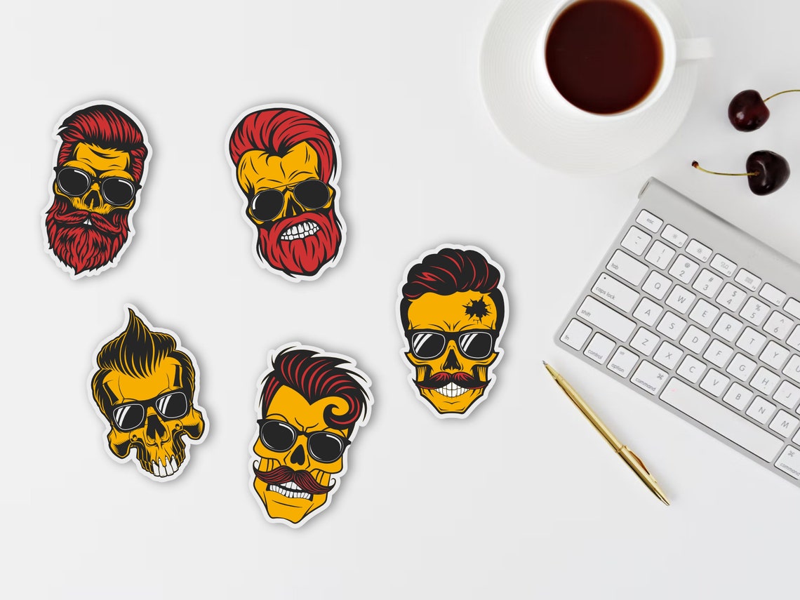 Set of Vector Skulls | 18 Designs | SVG EPS DXF Cut File Design ...