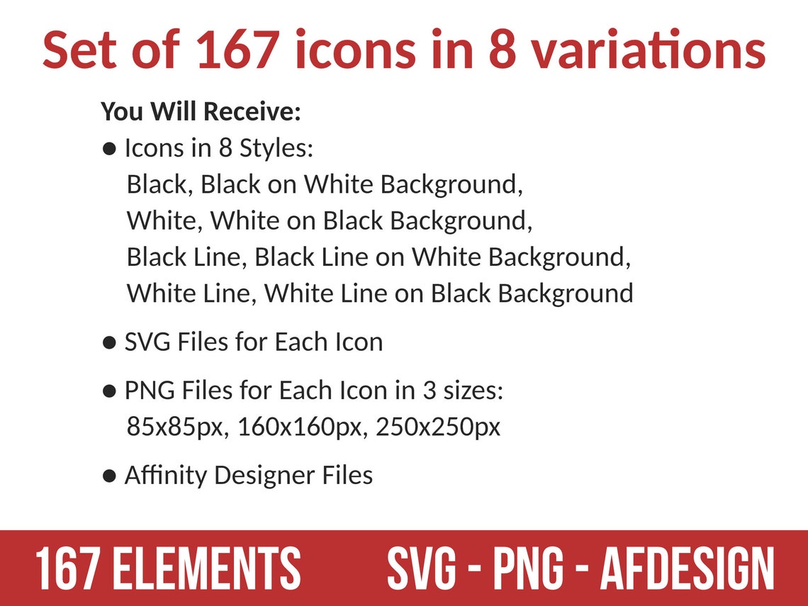 Set of 167 Icons Digital File Vector Silhouette Cutout - Etsy
