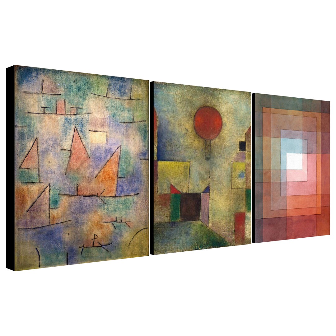 Paul Klee Abstract Art - Set of 3 Prints - Wrapped Framed Canvas ...