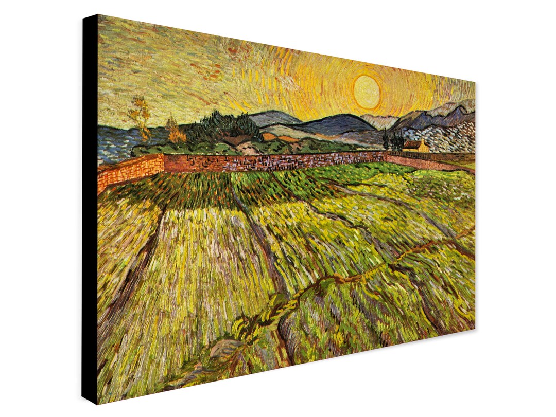 Enclosed Field With Rising Sun the Wheat Field by Vincent Van Gogh Wall ...