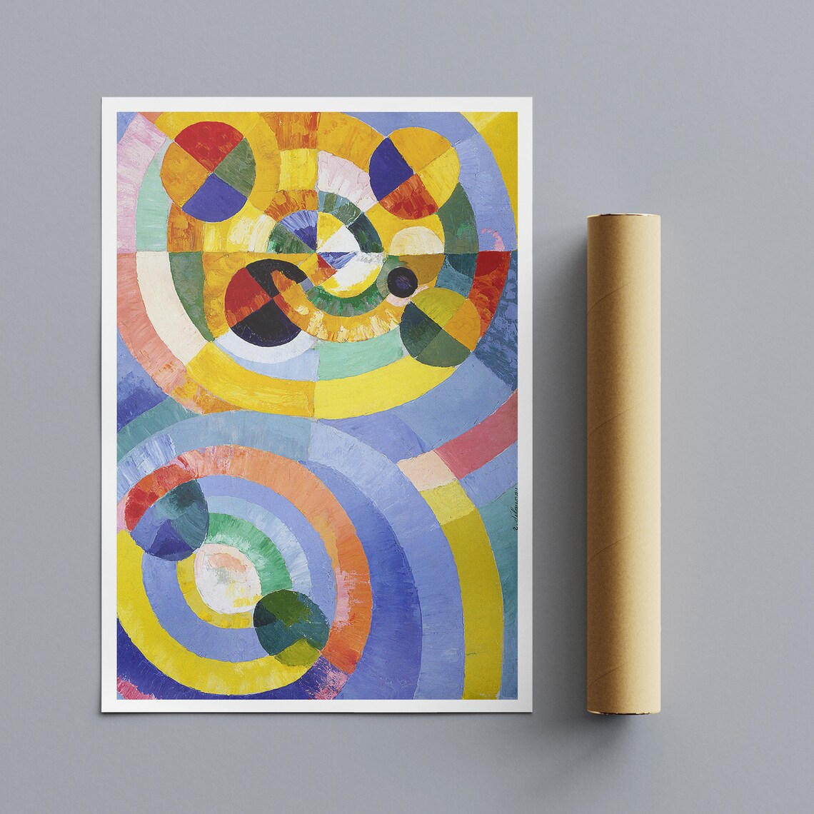 Circular Forms Abstract by Robert Delaunay - Wrapped Framed Canvas ...