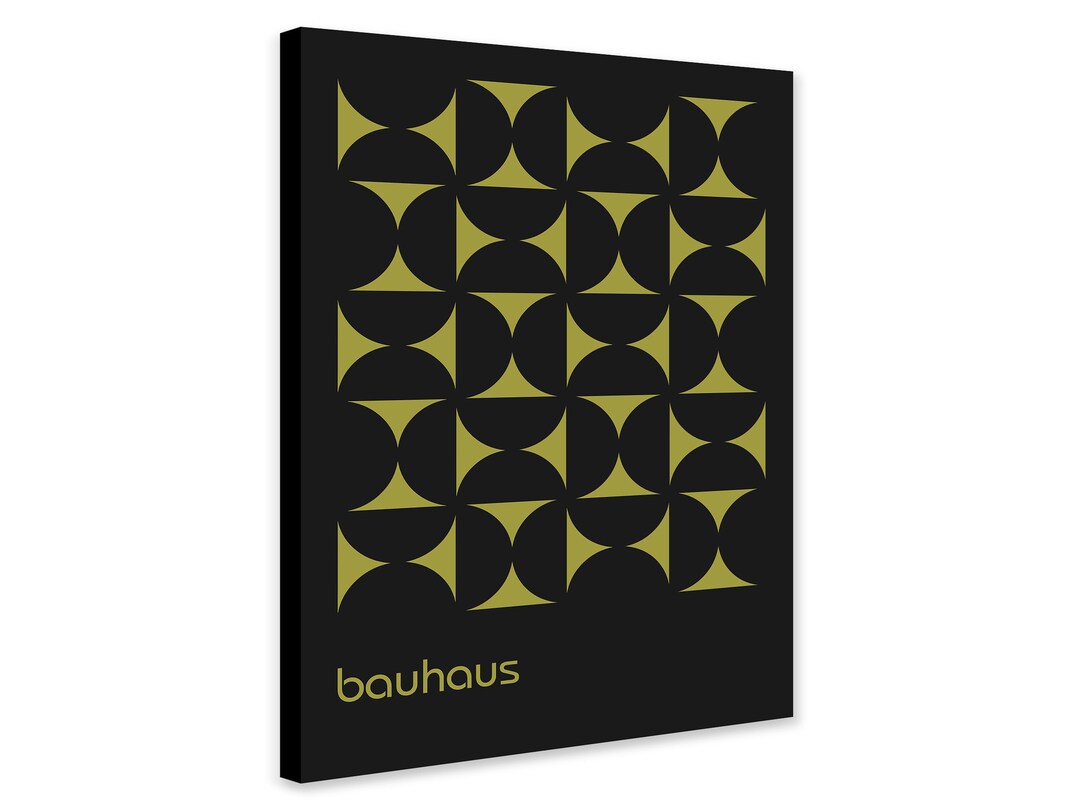 Bauhaus Geometric Grid - Abstract Wall Art - Wrapped Frame Canvas ...