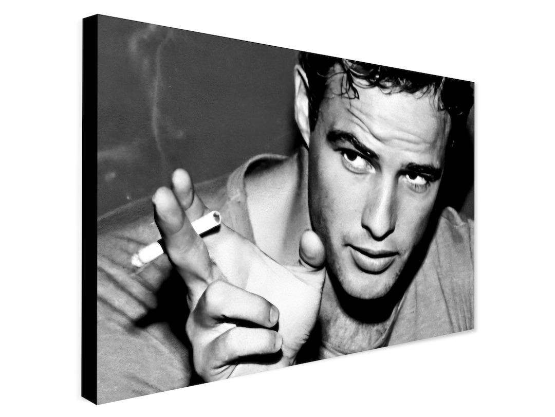 Young Marlon Brando - Movie Art - Wrapped Frame Canvas - Rolled Canvas ...