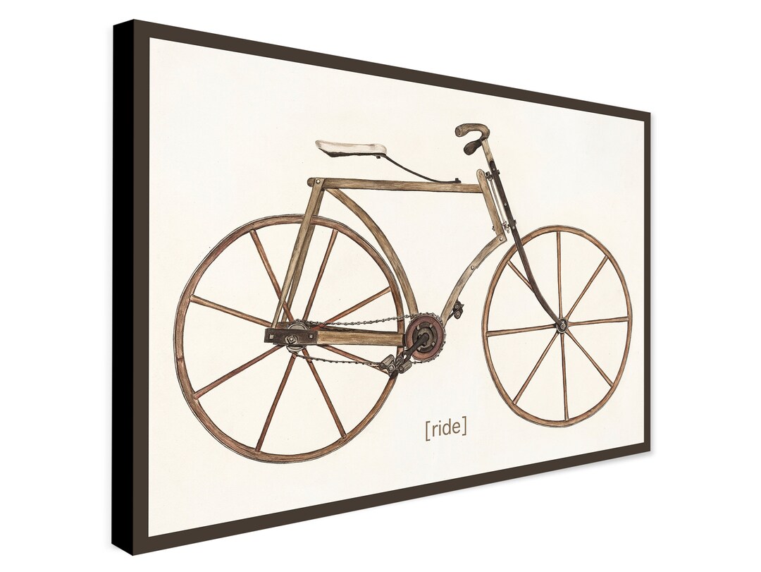 Vintage Bicycle Wall Art by Marjorie Lee 1937 - Wrapped Frame Canvas ...