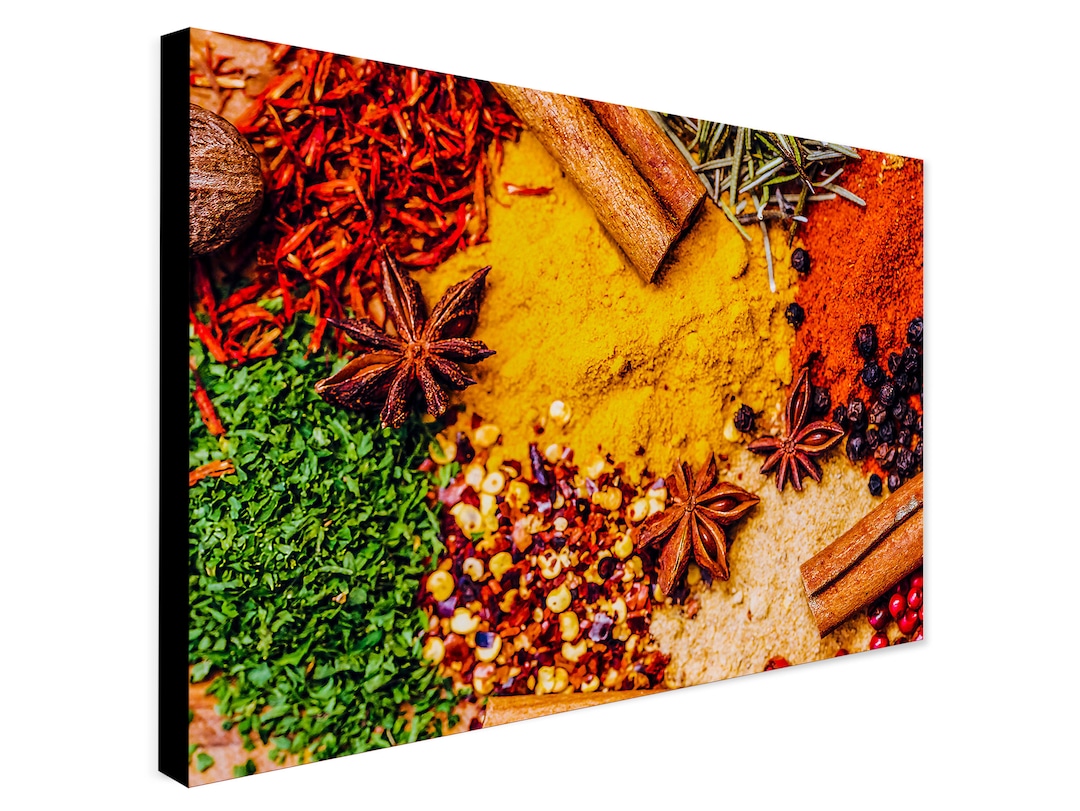 Spices - Kitchen Wall Art - Wrapped Framed Canvas - Rolled Canvas ...