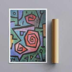 Heroic Roses - Abstract Art by Paul Klee - Wrapped Framed Canvas ...