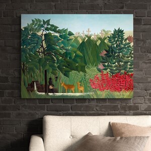 The Waterfall by Henri Rousseau (1910) - Wrapped Frame Canvas - Rolled ...