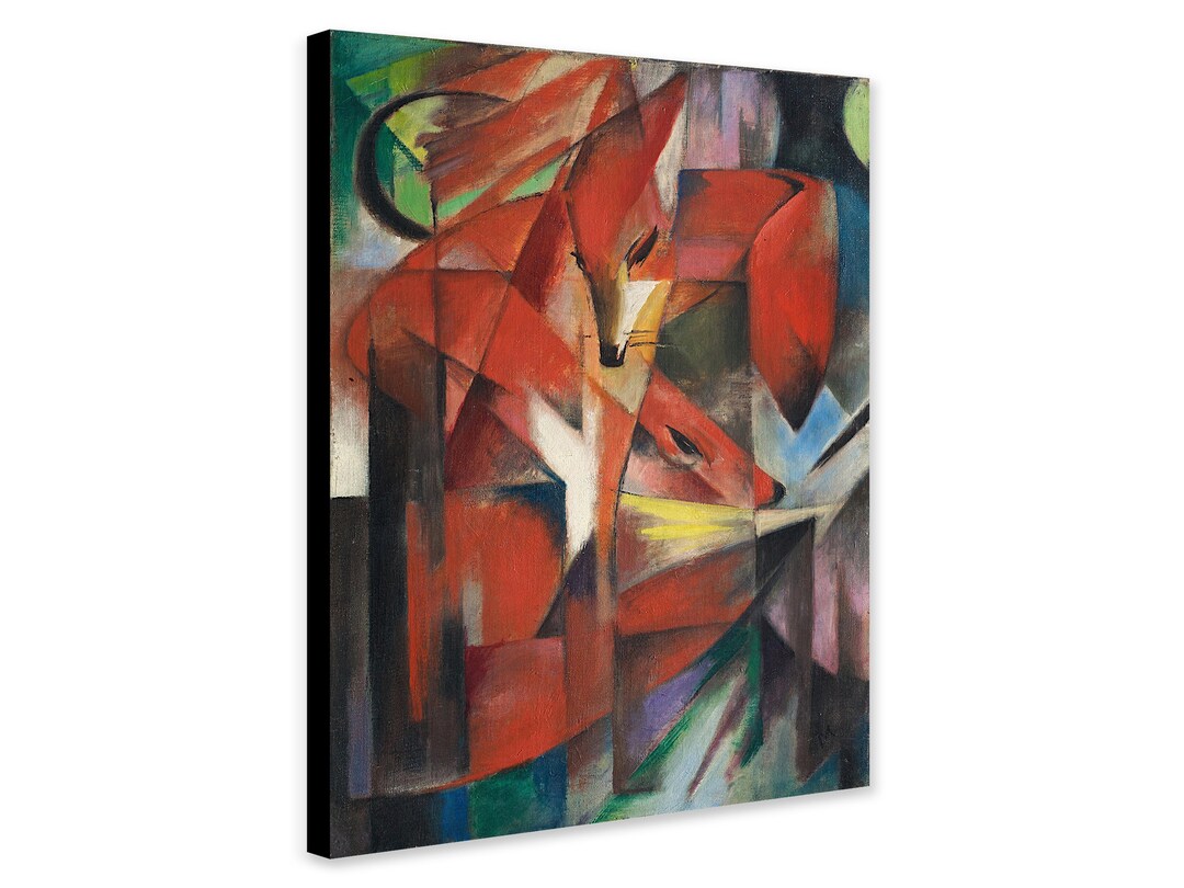 The Foxes by Franz Marc (1913) - Wrapped Framed Canvas - Rolled Canvas ...