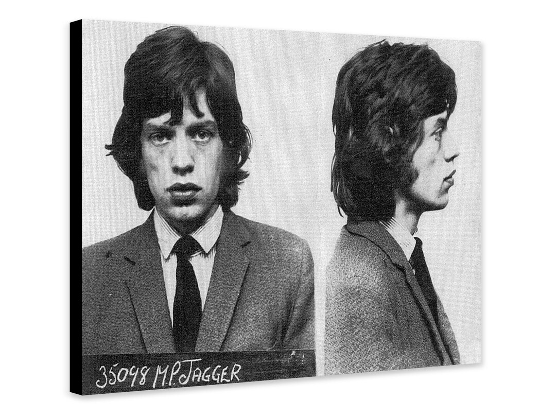 Mick Jagger Police Mugshot Wrapped Frame Canvas Rolled Canvas Photo ...