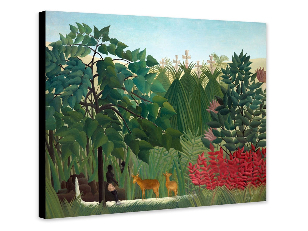 The Waterfall by Henri Rousseau (1910) - Wrapped Frame Canvas - Rolled ...