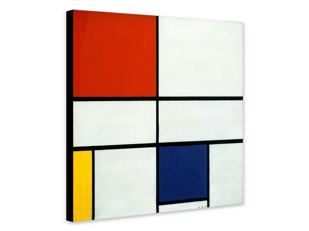 Piet Mondrian Composition - No.iii With Red Yellow and Blue - Wall Art ...
