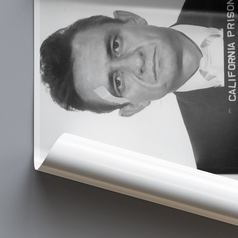 Johnny Cash Police Mugshot Wrapped Frame Canvas Rolled - Etsy