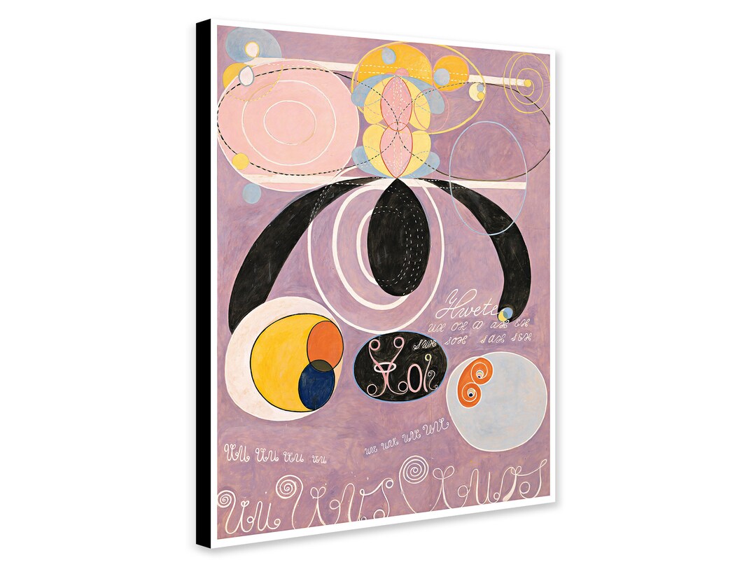 The Ten Largest - No.6 Abstract Art by Hilma AF Klint - Wrapped Framed ...