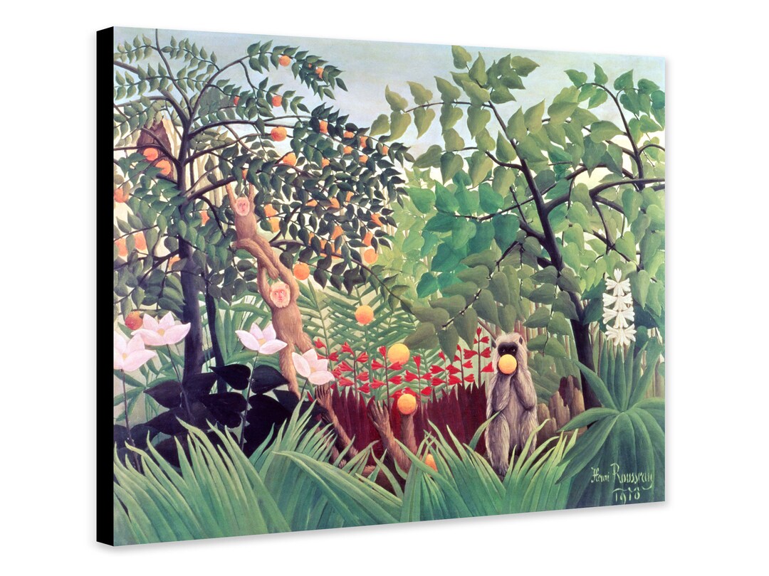 Exotic Landscape by Henri Rousseau (1910) - Wrapped Frame Canvas ...
