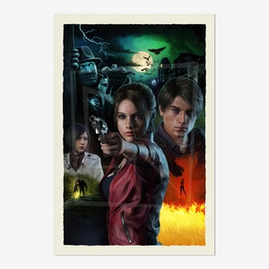 RESIDENT EVIL 2 REMAKE Game Poster | Game Art | Horror Game | Print ...