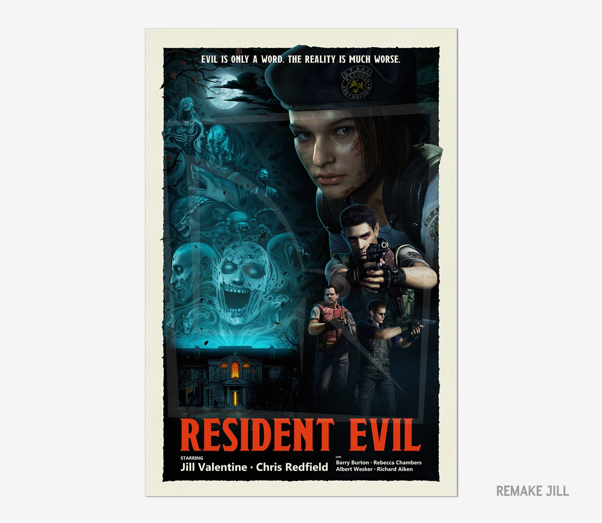 RESIDENT EVIL 1 Game Poster | Game Art | Horror Game No Frame Designed ...