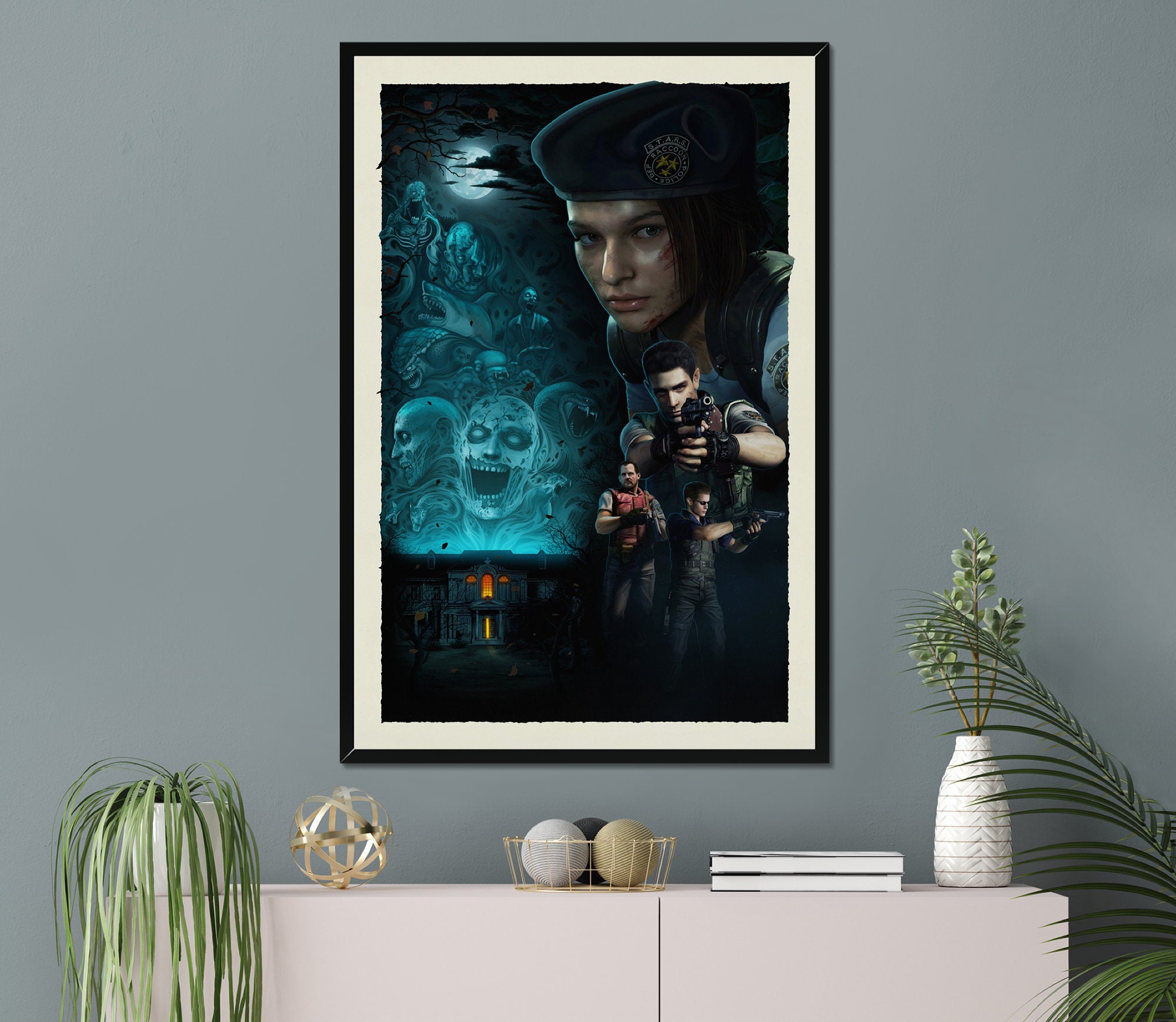RESIDENT EVIL 1 Game Poster | Game Art | Horror Game No Frame Designed ...