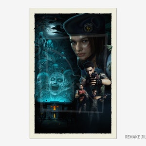 Resident Evil 1 Poster: Remastered Horror Game Art Print - Etsy