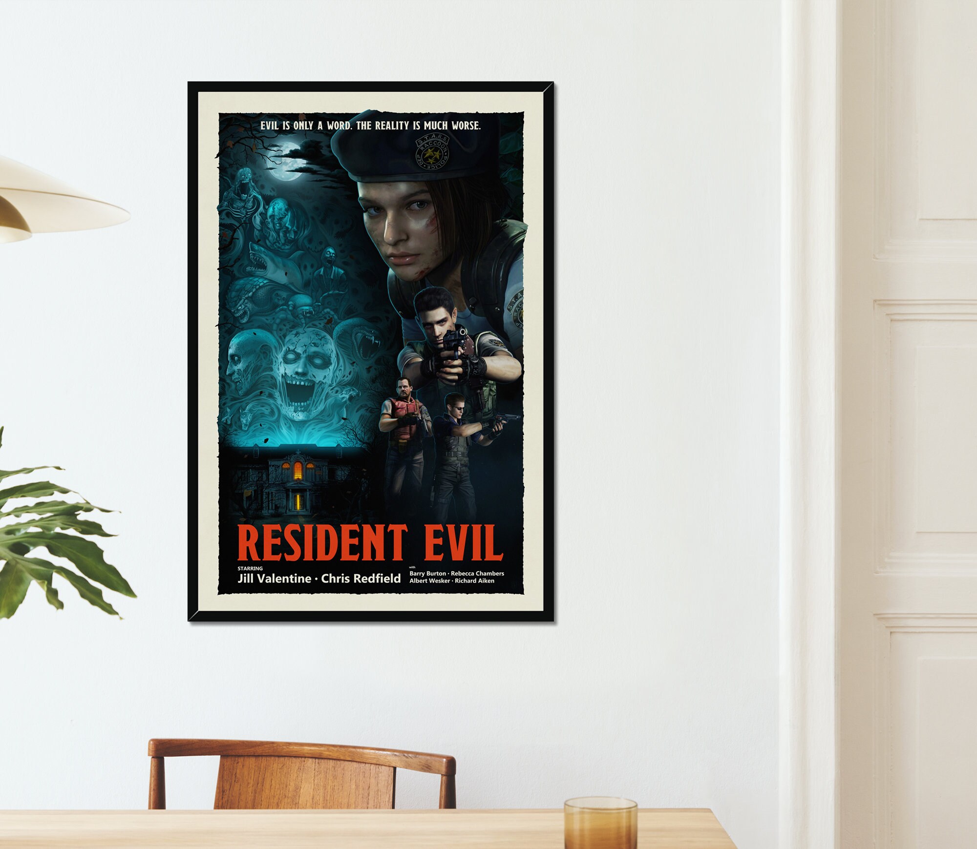 RESIDENT EVIL 1 Game Poster | Game Art | Horror Game No Frame Designed ...