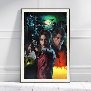 RESIDENT EVIL 2 REMAKE Game Poster | Game Art | Horror Game | Print ...